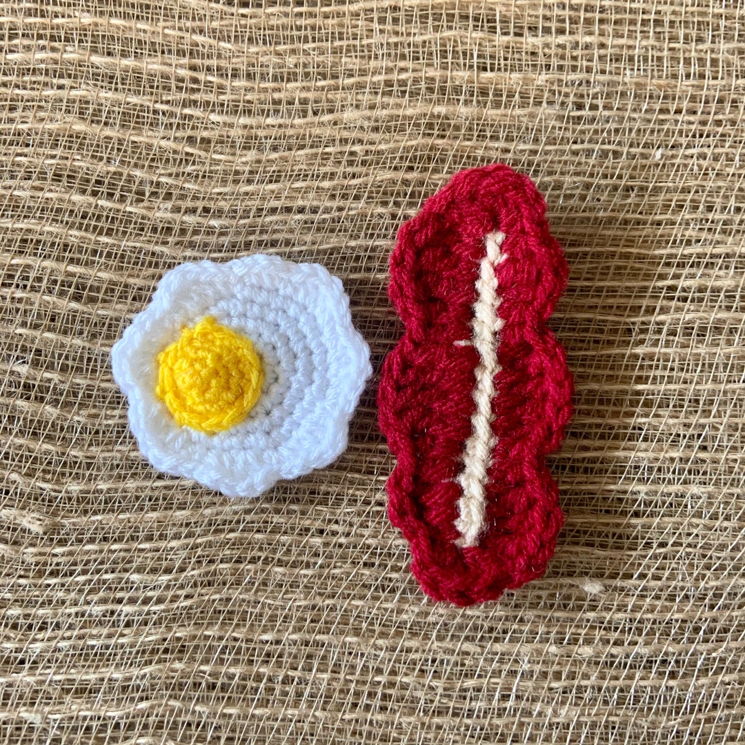 Bacon and Egg Crochet Refrigerator Magnets - Etsy.de
