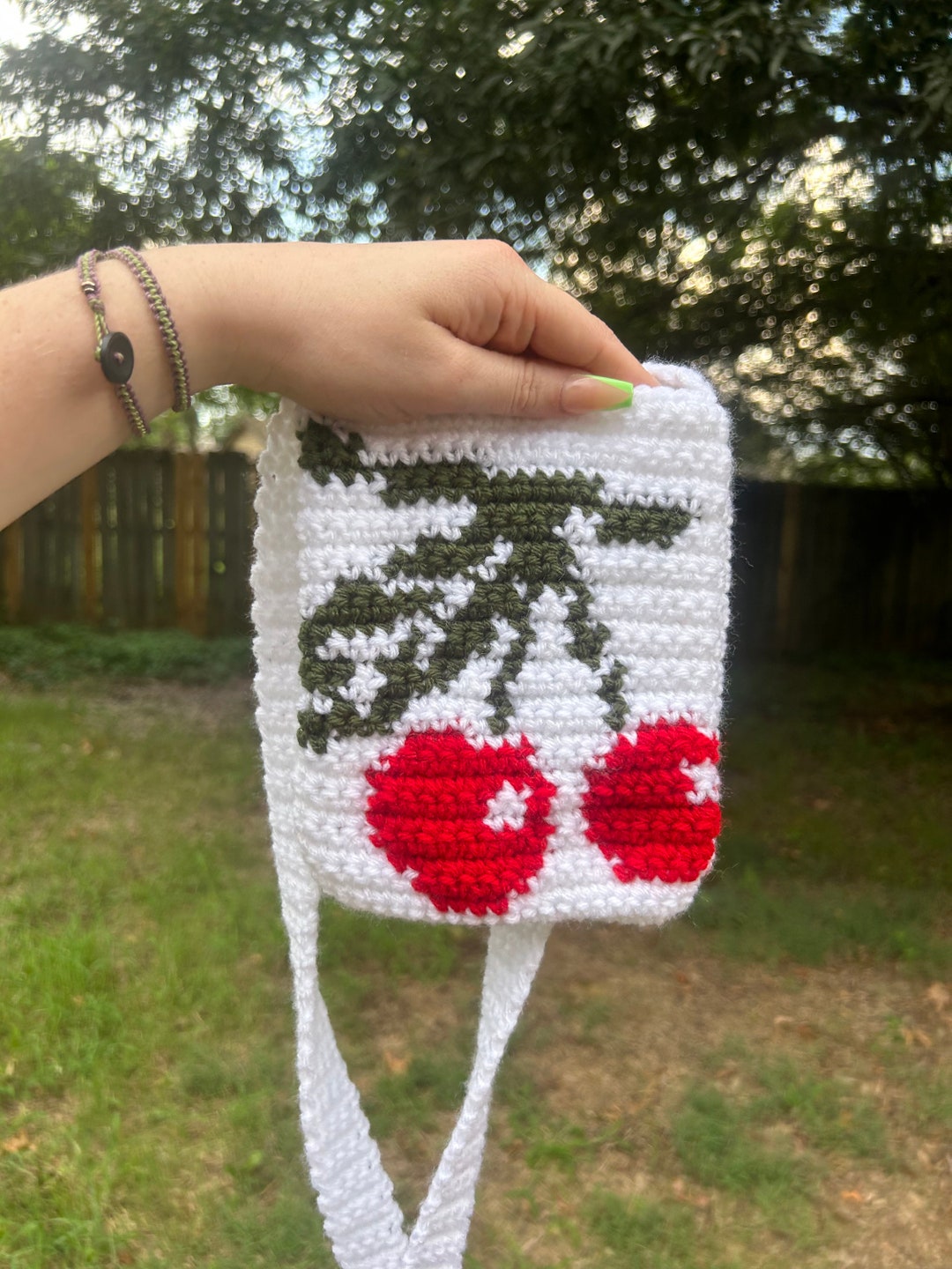 Cherries Crochet Crossbody Bag - Etsy
