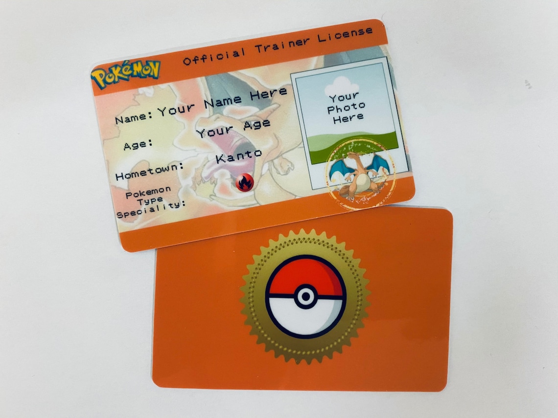 Custom Pokémon Trainer ID Card License Badge Fully | Etsy