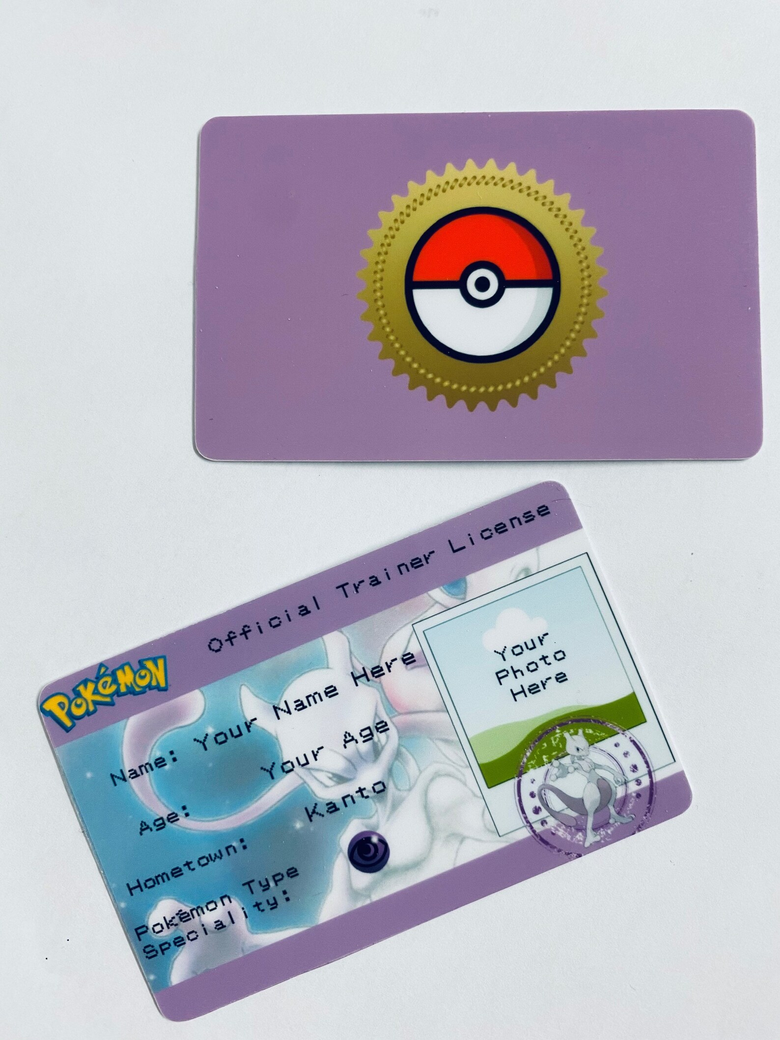 Custom Pokémon Trainer ID Card License Badge Fully | Etsy