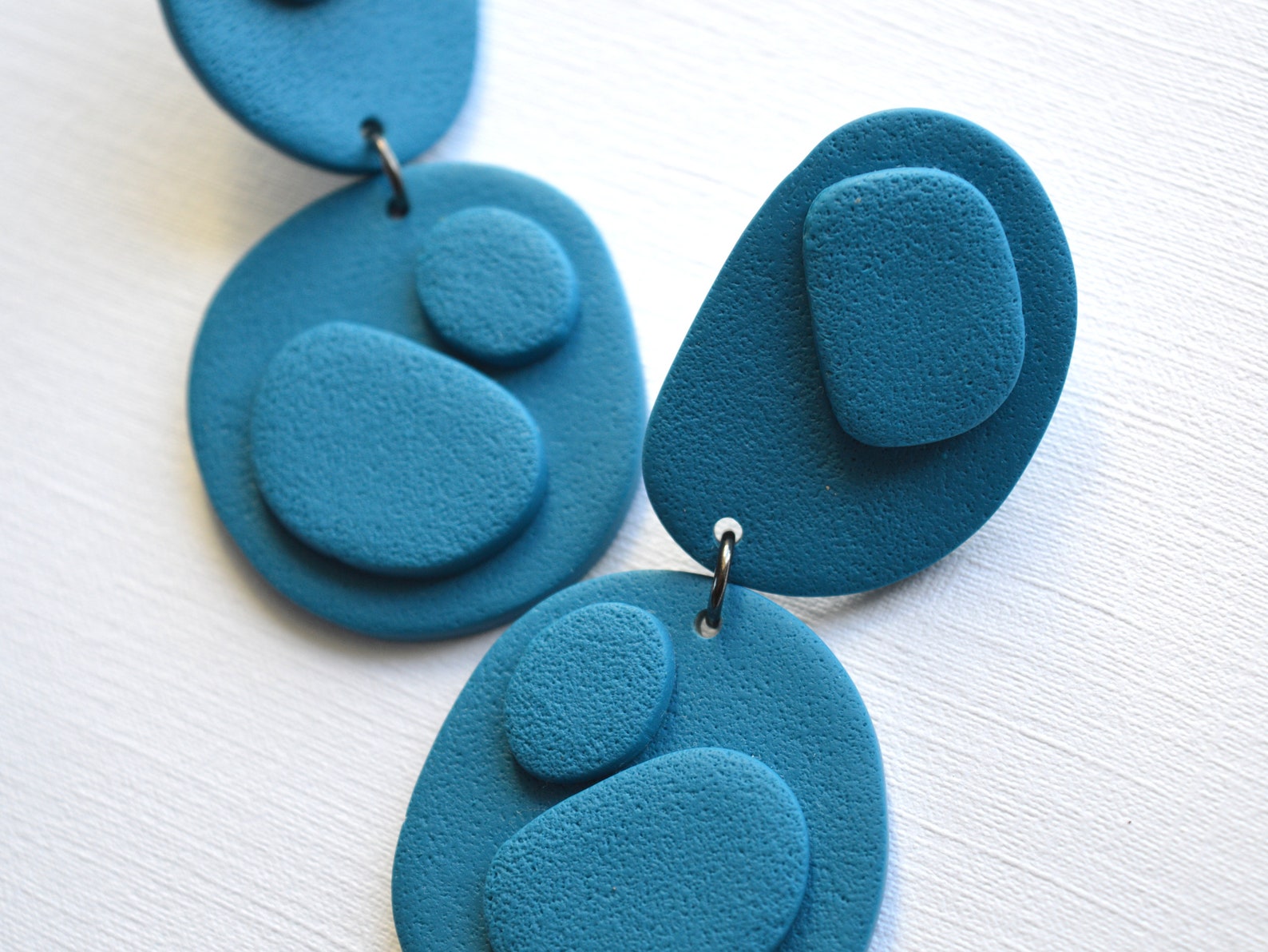 Bold Vibrant Earrings in Abstract Shapes and Pumice Texture - Etsy