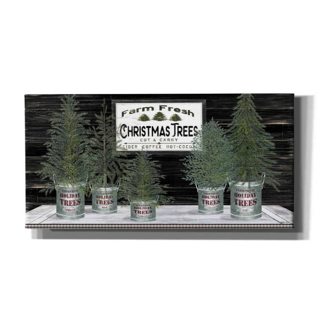 Galvanized Pots Christmas Trees II by Cindy Jacobs, Canvas Wall Art ...