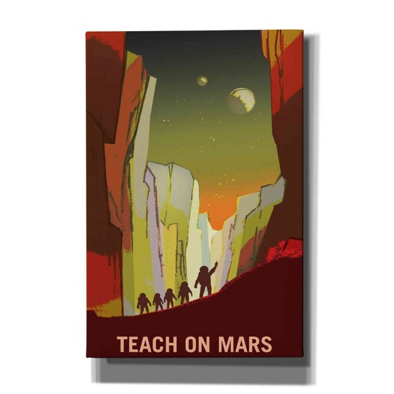 Mars Explorer Series: Teach on Mars Space Canvas Wall | Etsy
