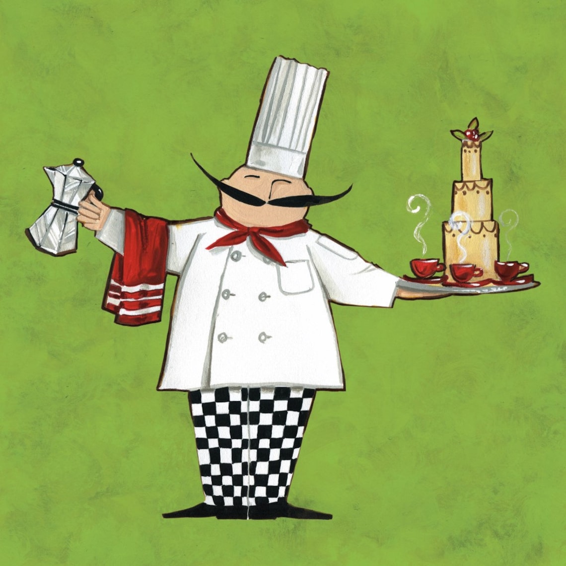 Giclee Canvas Wall Art 'cafe Chef in Color' by Anne - Etsy