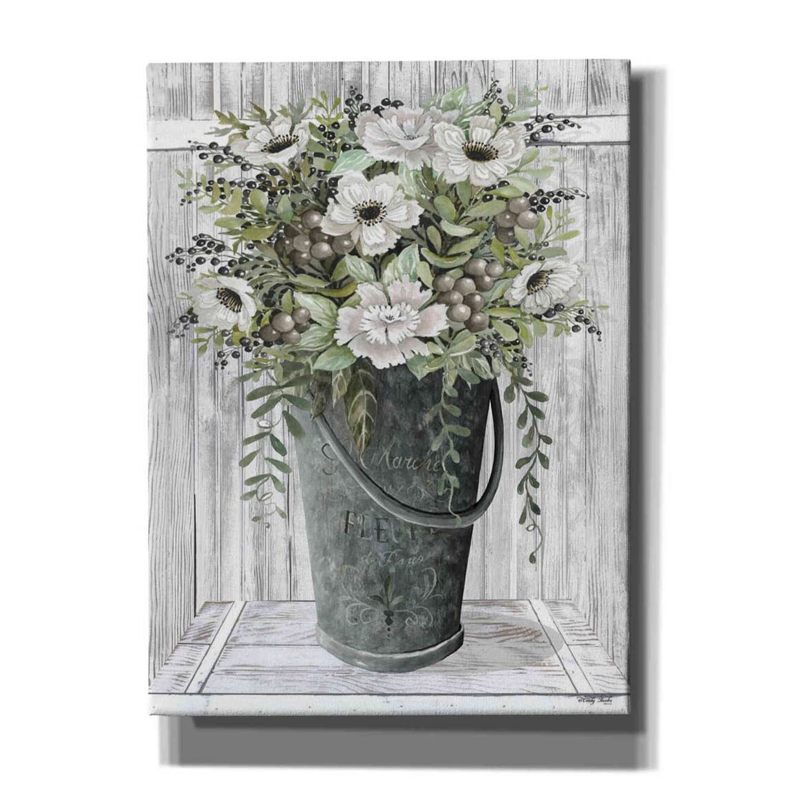 Galvanized Fleurs by Cindy Jacobs Canvas Wall Art | Etsy