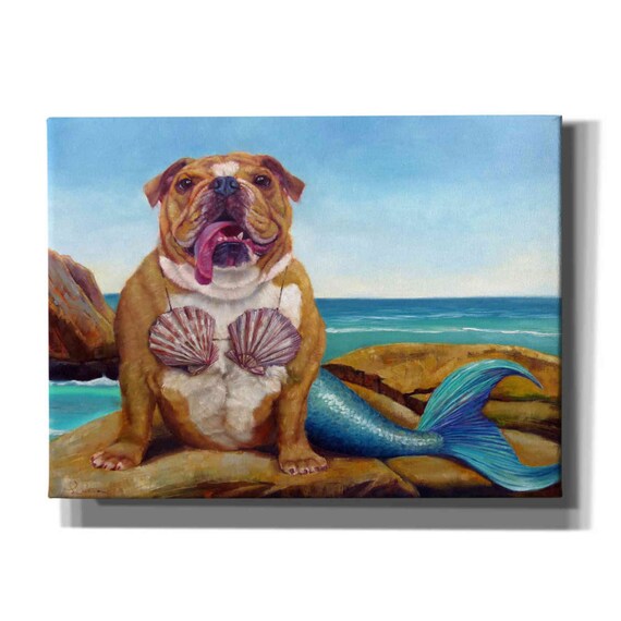 Mermaid Dog by Lucia Heffernan Canvas Wall Art | Etsy
