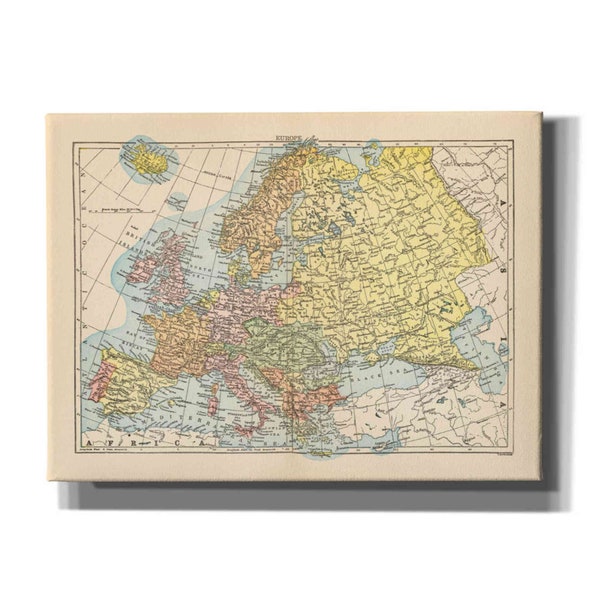 Canvas Map of Europe - Etsy