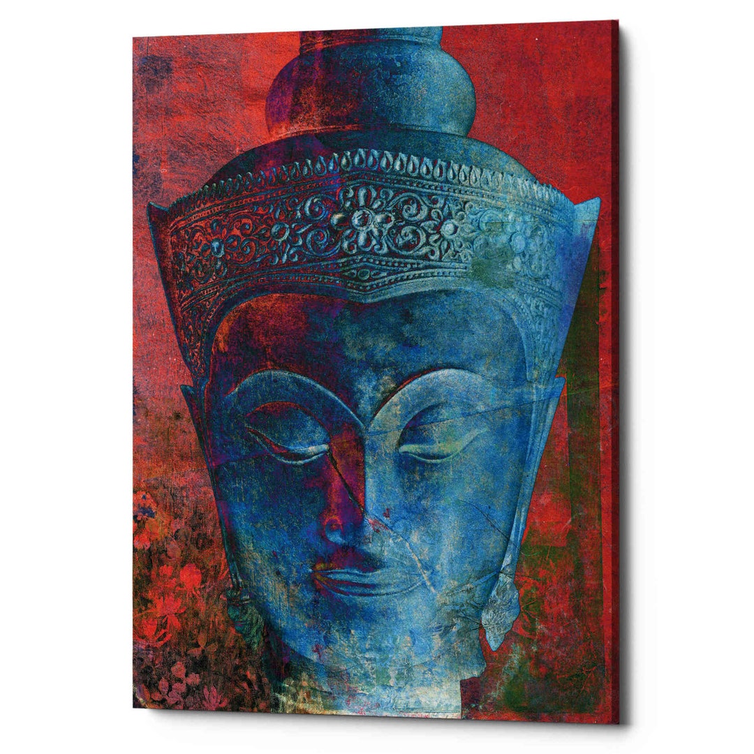 Blue Buddha Head by Elena Ray Canvas Wall Art - Etsy