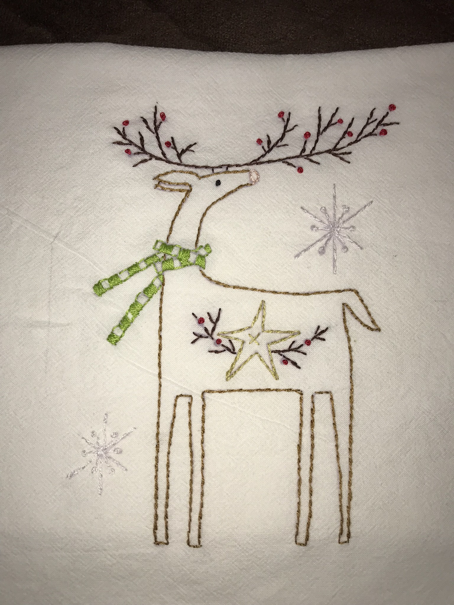 Primitive Christmas Hand Embroidered Cotton Tea Towels Set of Seven - Etsy