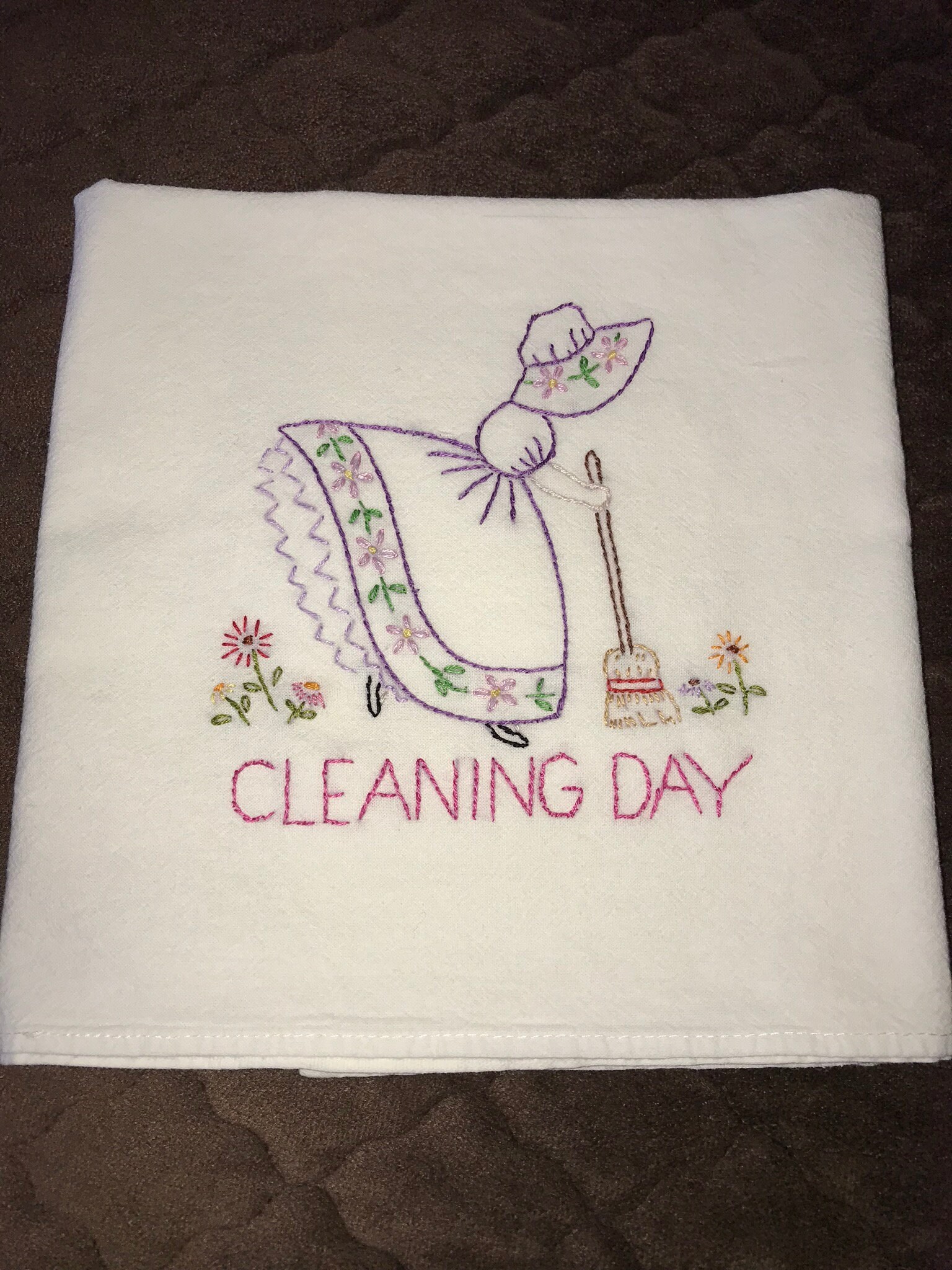 Adorable Colonial Girls Hand Embroidered Cotton Tea Towel Set - Etsy