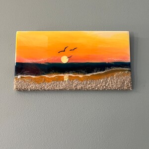 Resin Wall Art, Hand Painted Art, Beach Decor, Beach Art, One of a Kind ...