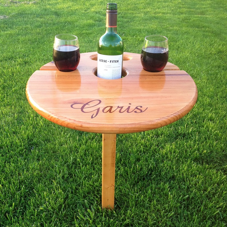 Handmade Folding Wine Table & Stand Personalized Mother's | Etsy