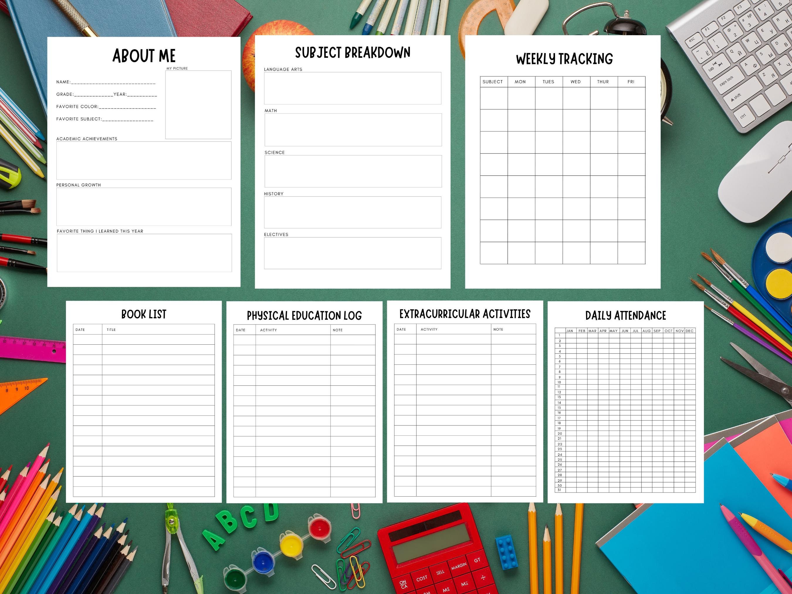 Homeschool Portfolio Template, Home Education Tracking, Homeschool ...