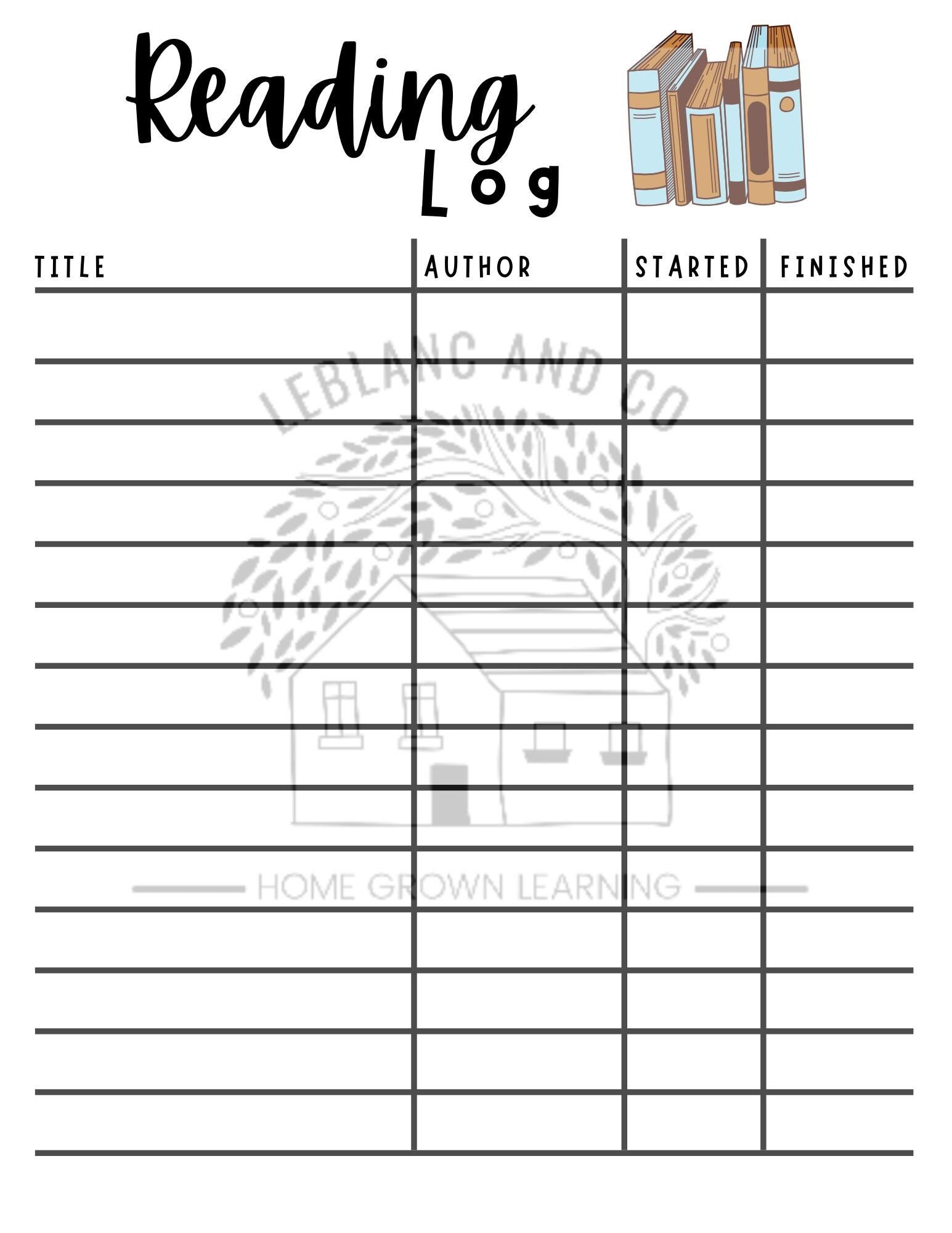 Reading Log, Book Log, Reading Tracker, Book Tracker, Book List ...