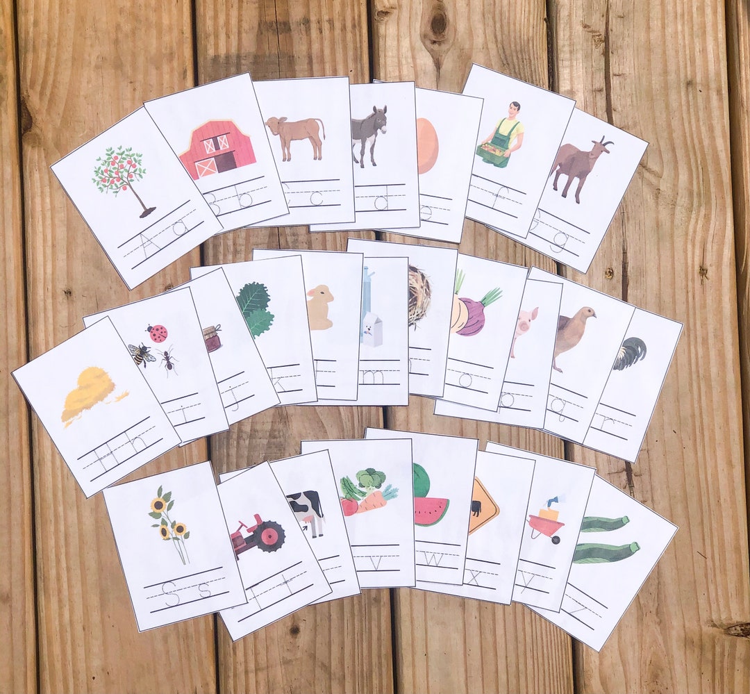 ABC Flashcards - Farm Alphabet - Prek - Early Learning - Tracing ...