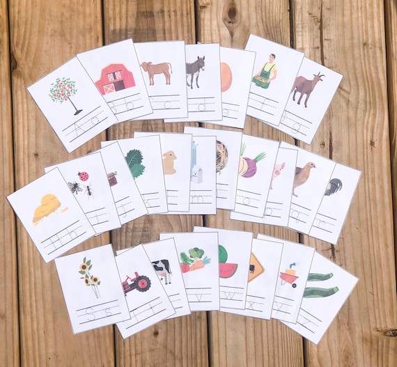 ABC Flashcards Farm Alphabet Prek Early Learning - Etsy