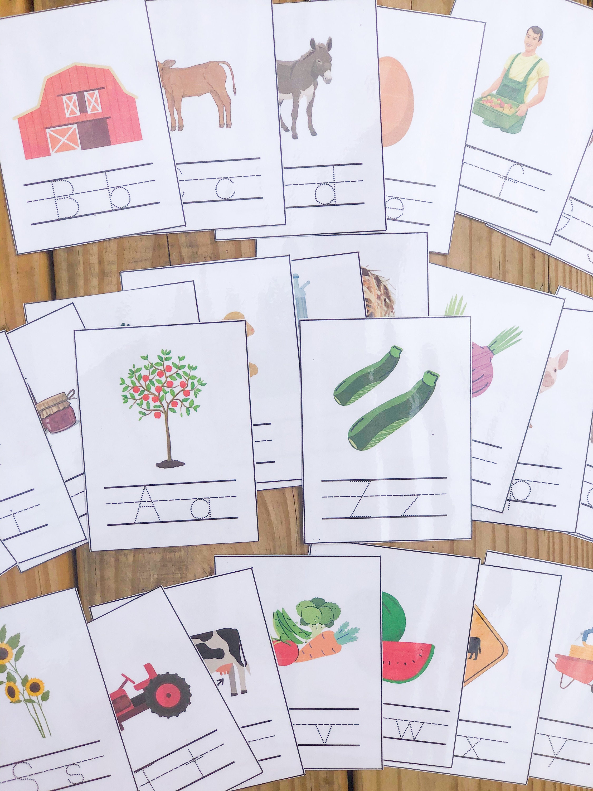 ABC Flashcards - Farm Alphabet - Prek - Early Learning - Tracing ...