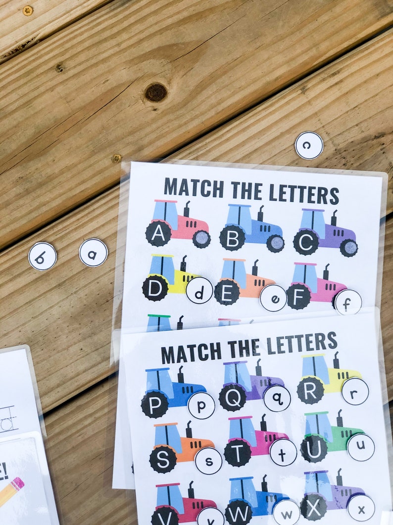 Alphabet Matching Game, Alphabet Game, Tractor Game, Tractor Alphabet ...