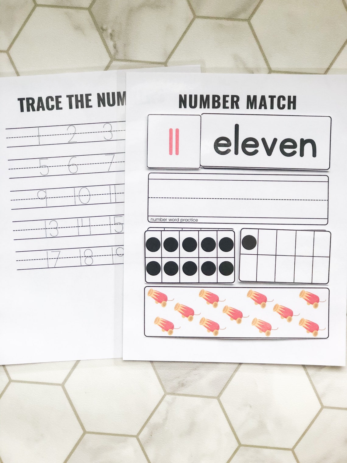 Numbers 1-20 Matching, Number Sense, Counting Activity, Preschool Math ...