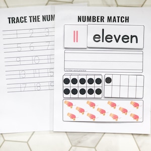 Numbers 1-20 Matching, Number Sense, Counting Activity, Preschool Math ...