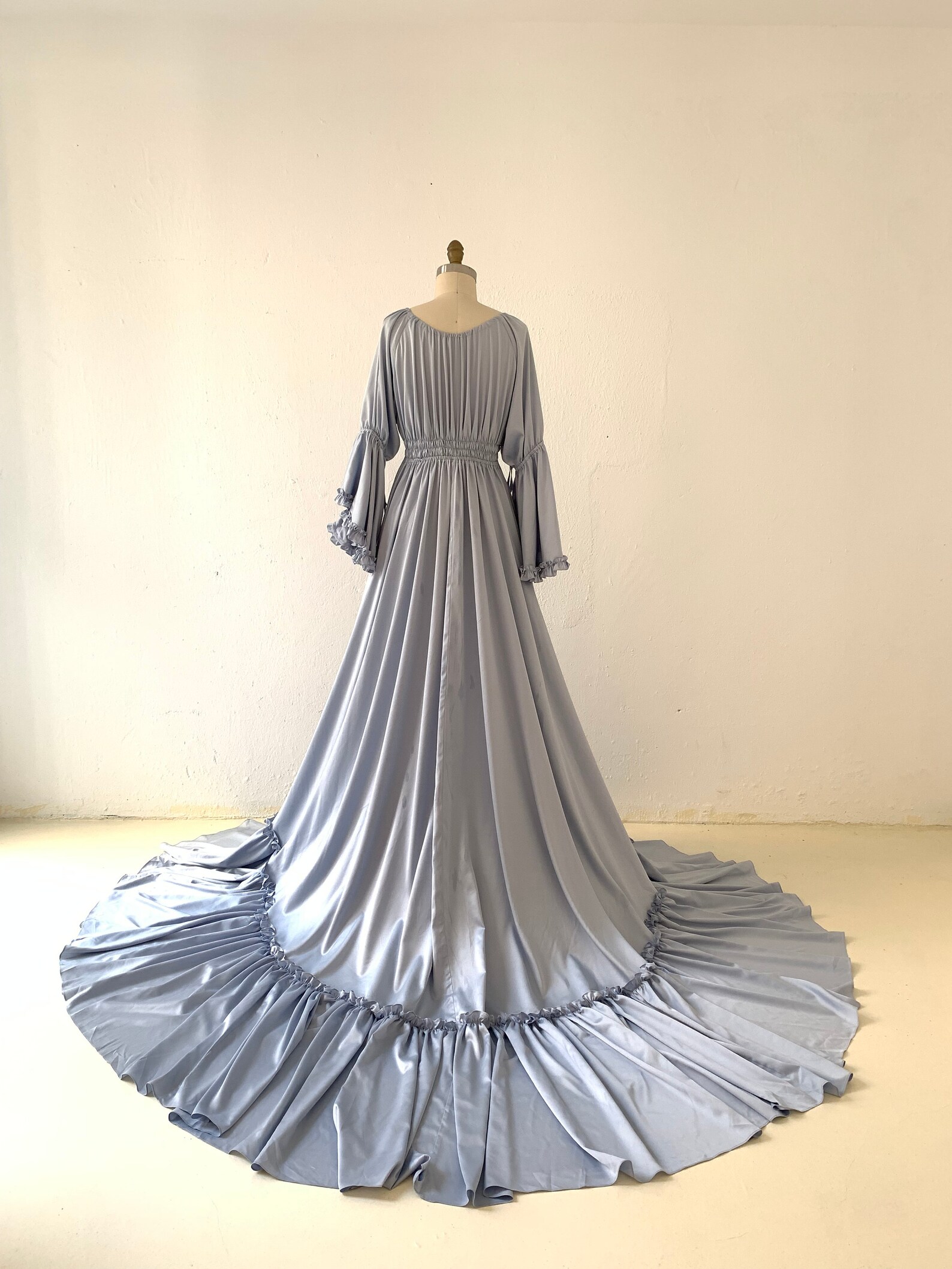 Blue Satin Maternity Dress for Photo Shoot/boho Maternity - Etsy