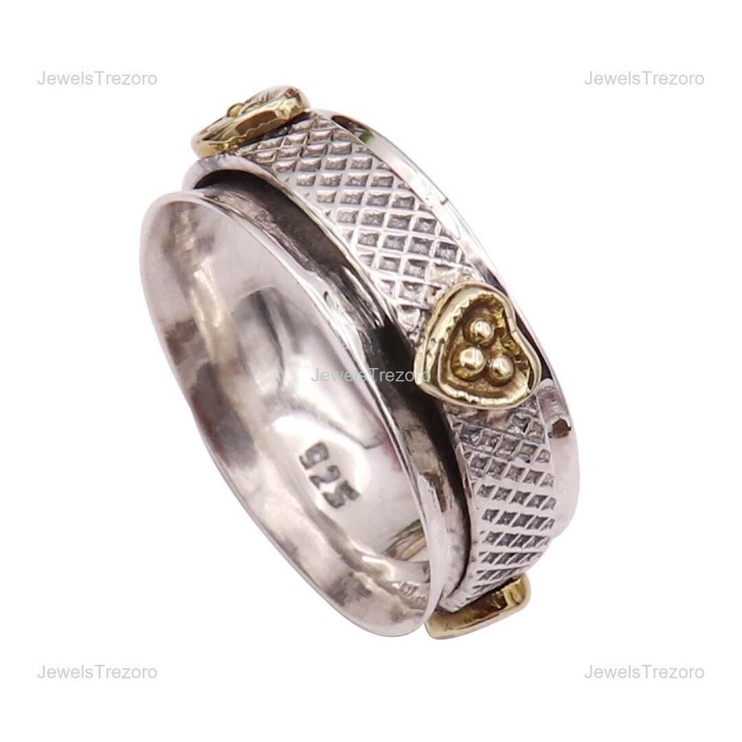 925 Sterling Silver Minimalist Ring, Spinner Ring, Simple Ring, Without ...