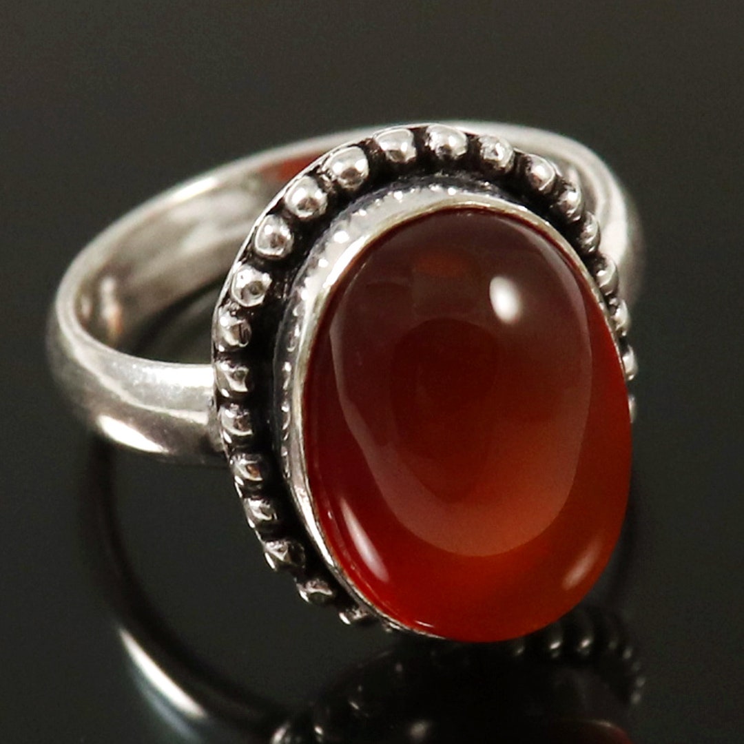 Silberring Karneol Edelstein Oval Form Boho Ring - Etsy.de