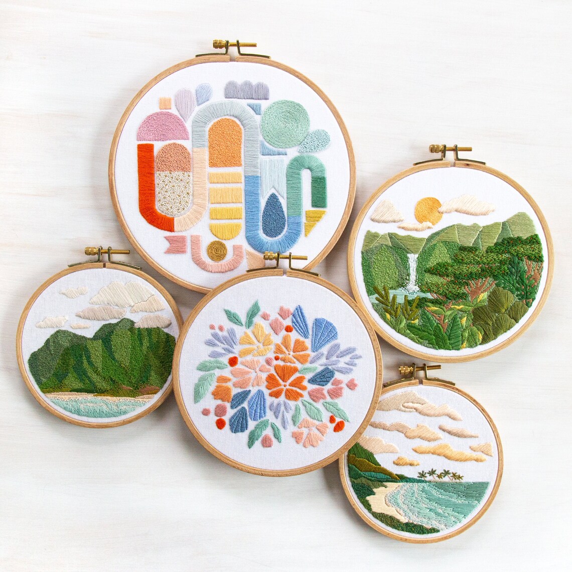 Paradise Pattern Complete Set. 5 DIY Embroidery Patterns. DIY - Etsy