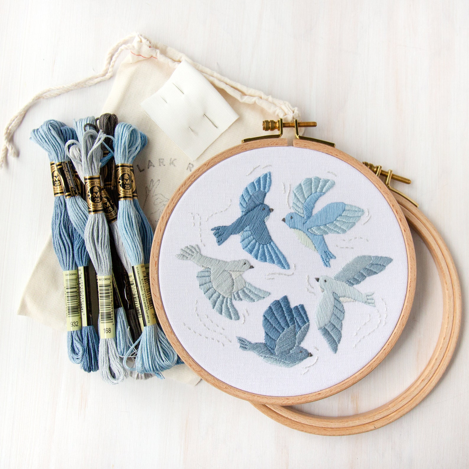 Meadowlark Embroidery Kit. DIY Embroidery. Three Colors. Easy, Beginner ...