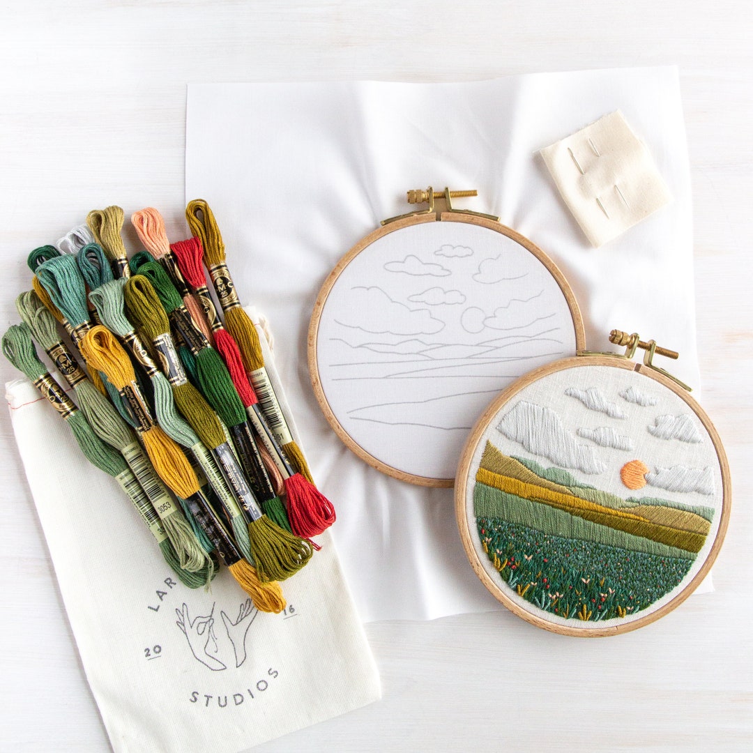 Mini Meadow Embroidery Kit. DIY Embroidery Pattern. Stitch Craft. - Etsy