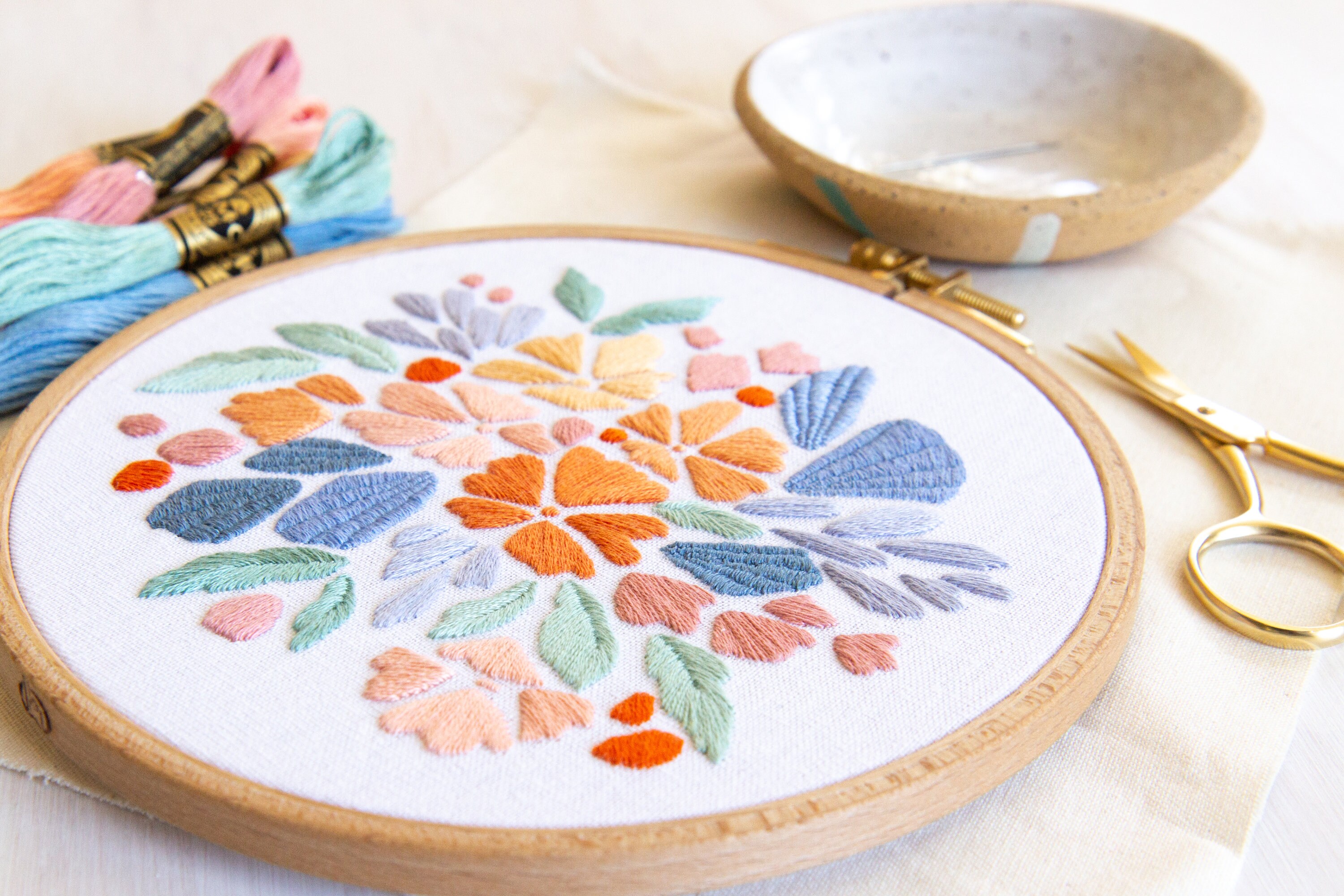 Floral Splash Embroidery Pattern. Beginner Embroidery Pattern DIY ...
