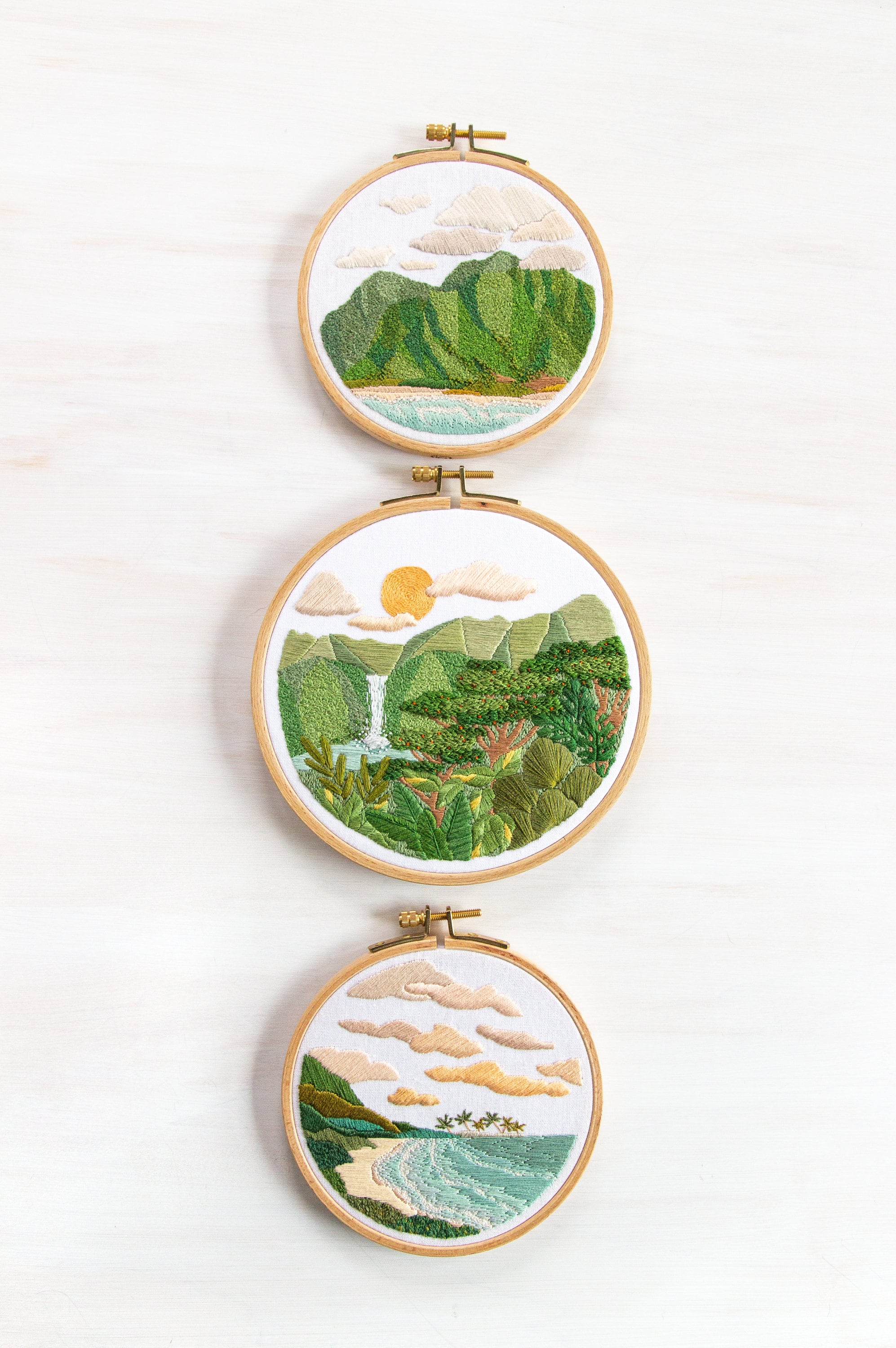 Landscape Embroidery Pattern Trio From the Paradise - Etsy
