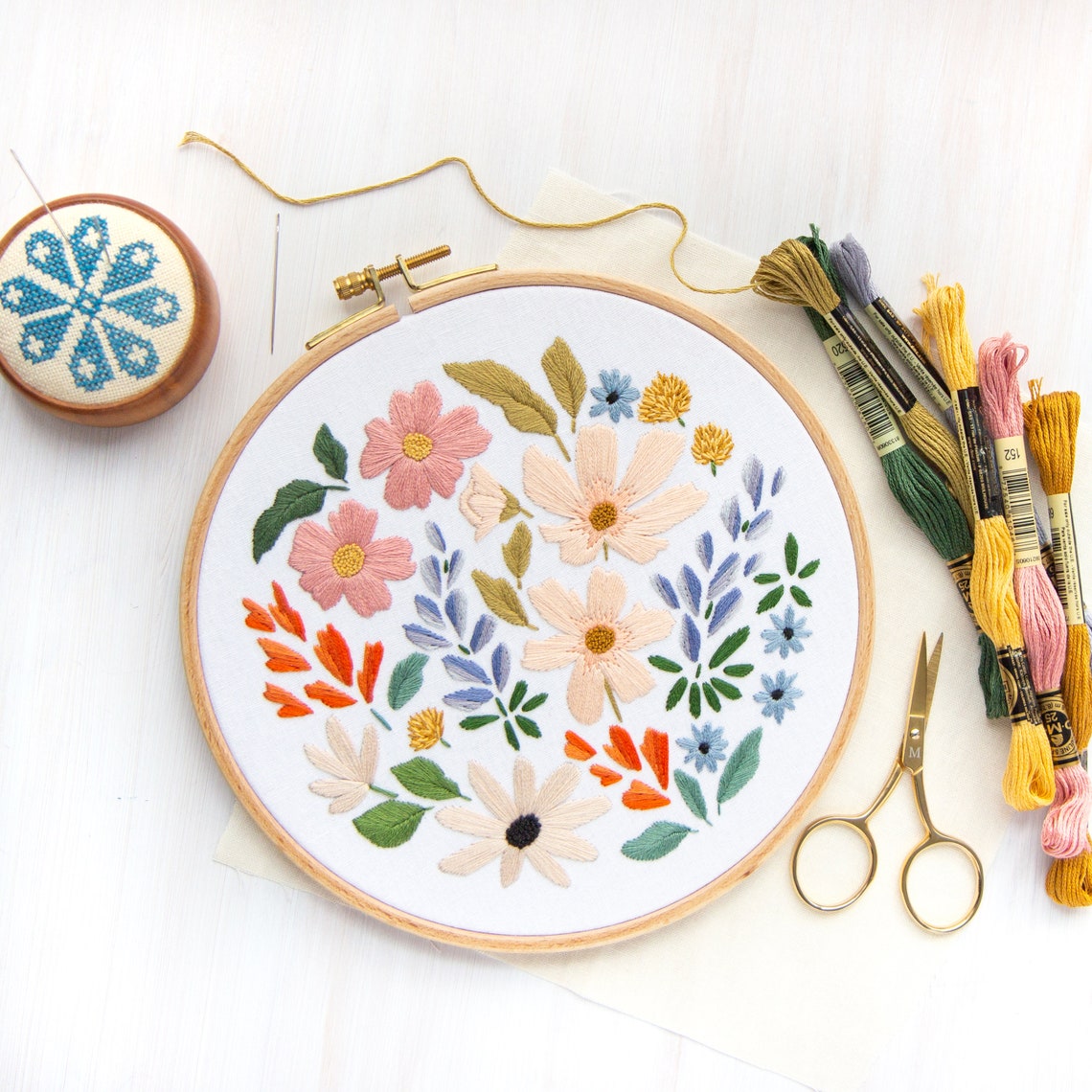 Alpine Posy Embroidery Kit. DIY Embroidery Pattern With | Etsy