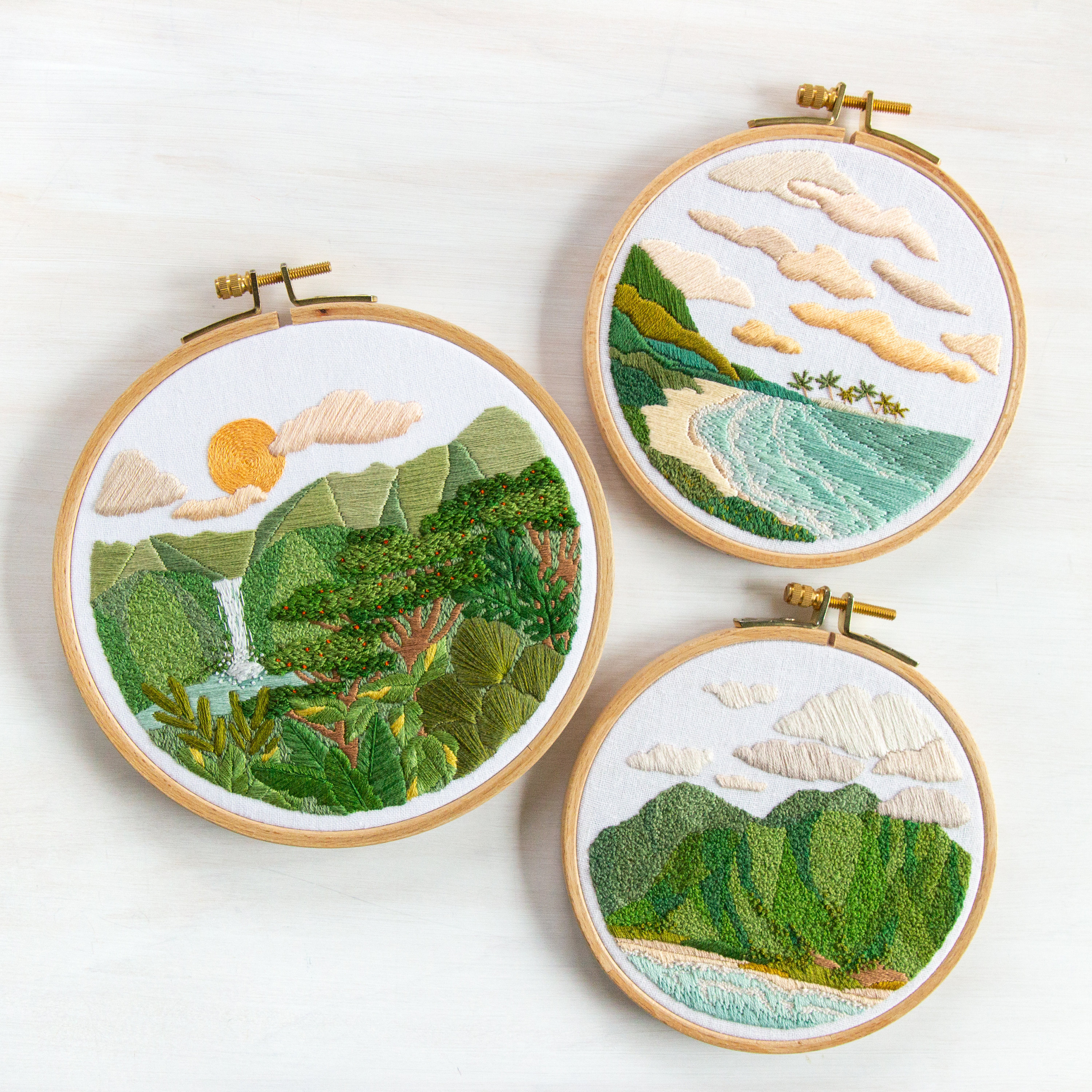 Landscape Embroidery Pattern Trio From the Paradise - Etsy