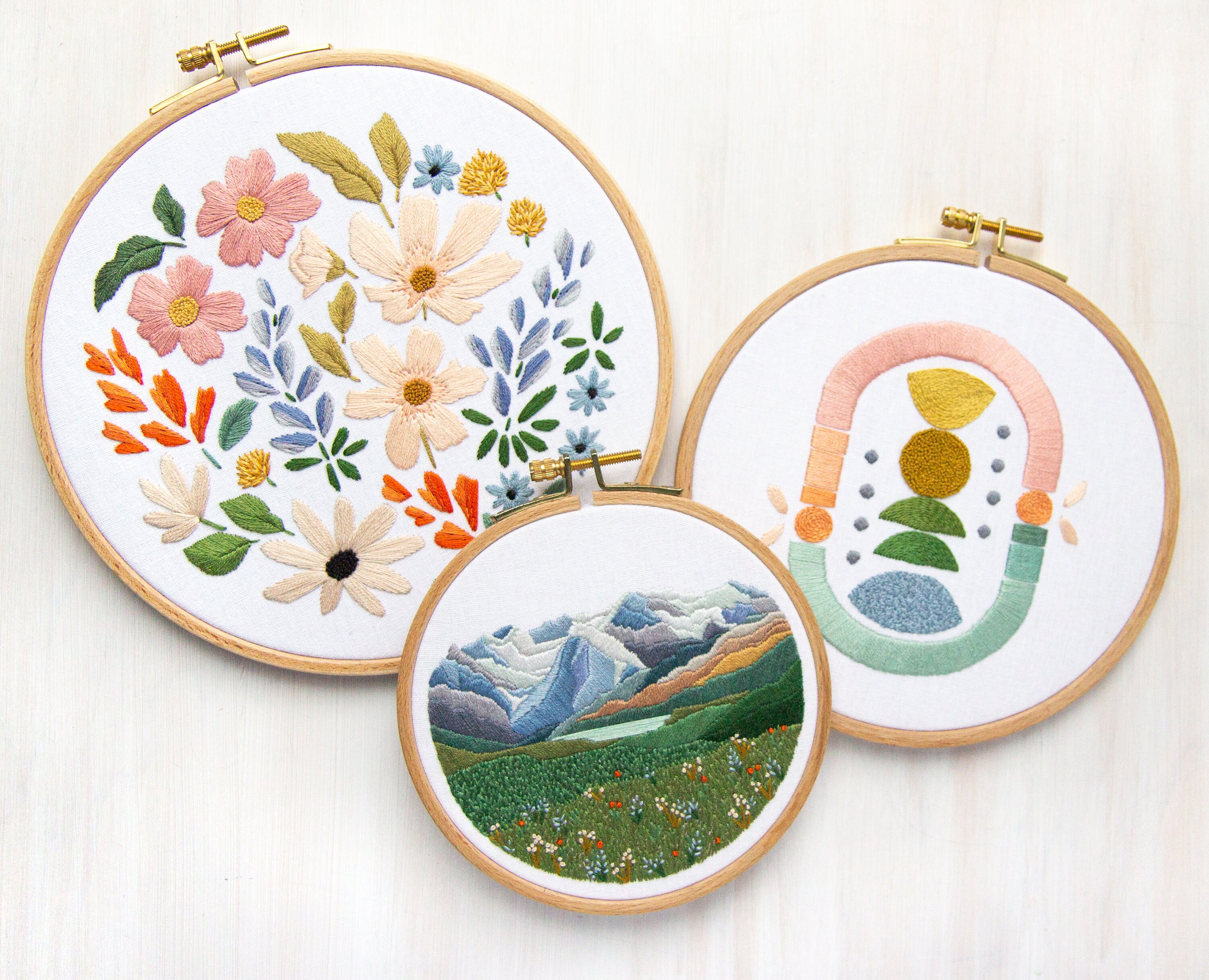 Alpine Posy Embroidery Kit. DIY Embroidery Pattern With - Etsy