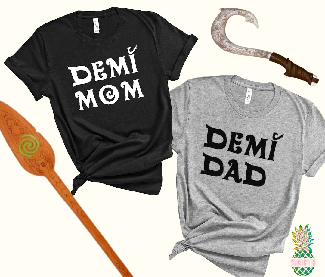 Demi Mom & Demi Dad (2 Shirts COMBO) Nice for Moana Birthday Shirts or ...