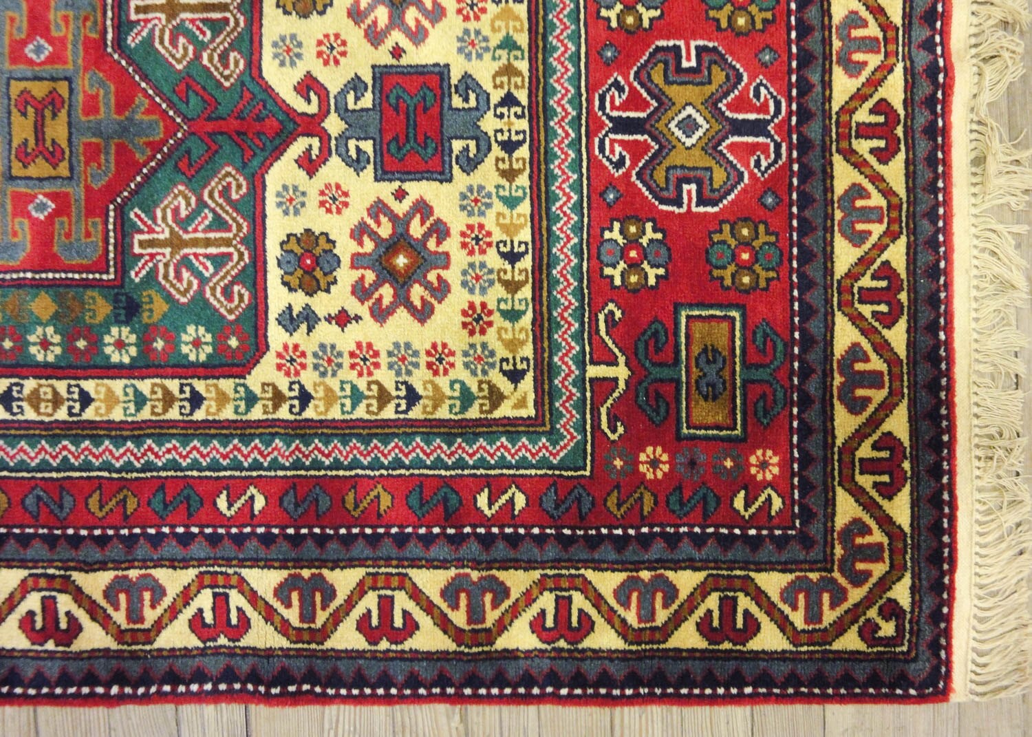 4x7 Kazak Design Vintage Hand-knotted Rug 027514 - Etsy