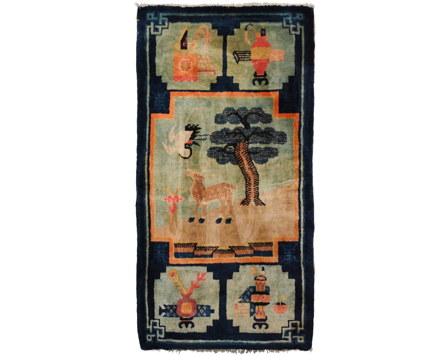 2 x 4 Antique Chinese Hand-Knotted Rug 021403 | Etsy