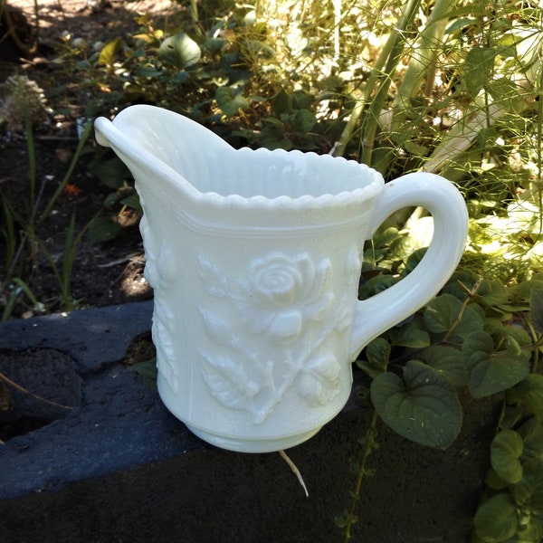 Milk Glass Pitcher - Etsy