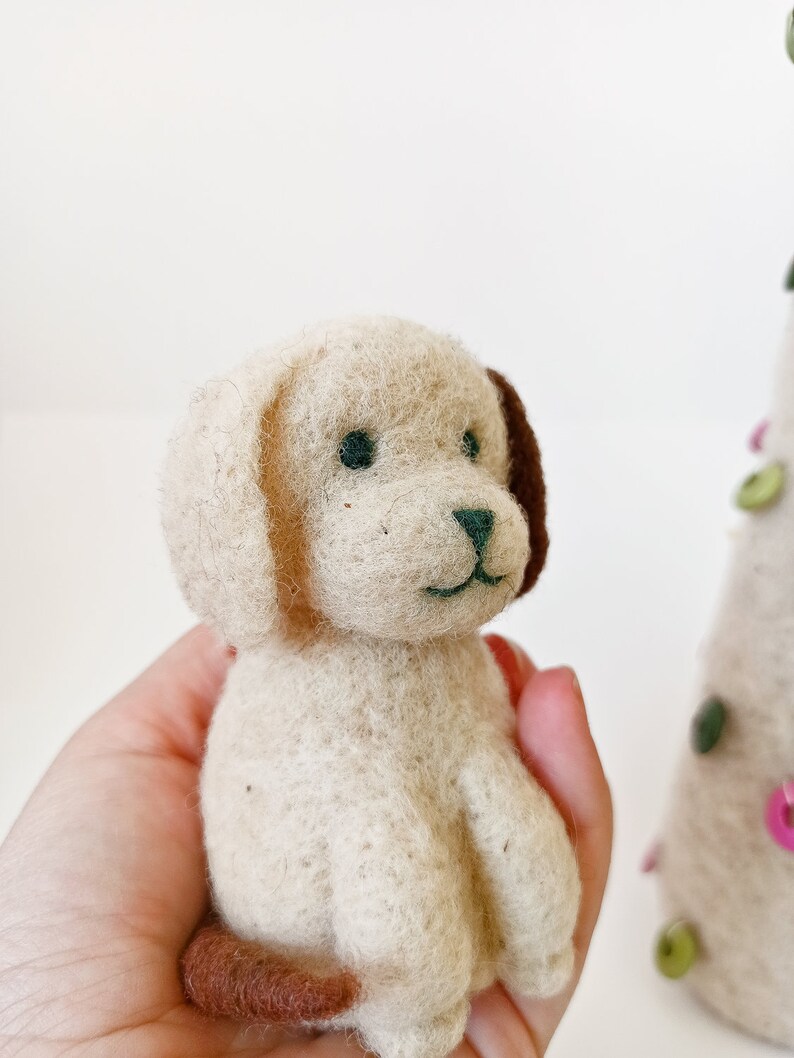 Felt Dog. Handmade Dog. Wool Dog Figurine. Needle Felted Wool Figurine ...