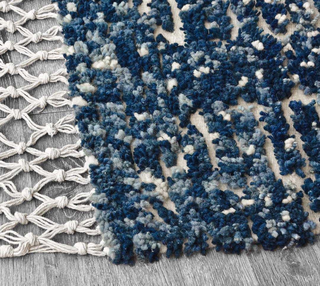 Wool Rug - Shades of Blue - Etsy