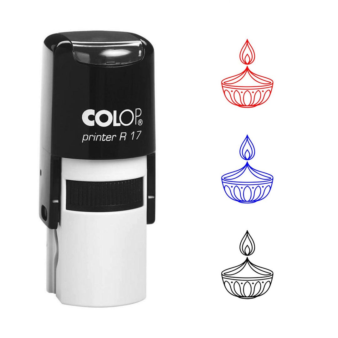 Custom 5/8'' Deepawali Self-inking Stamp With Diya Symbol – Happy ...