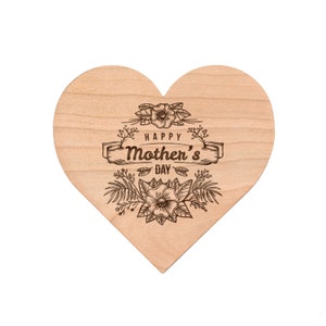 Heartfelt Heart-shaped Wooden Coasters - 4"x4"x1/4" - Special Mother's ...