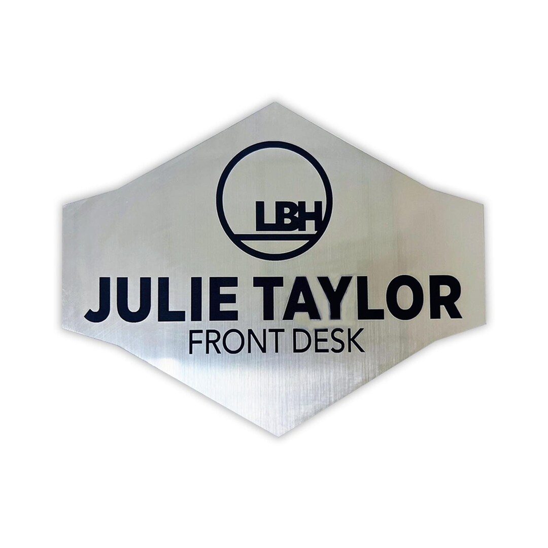 Office Front Desk Sign: Reception Sign With Company Logo and Name ...