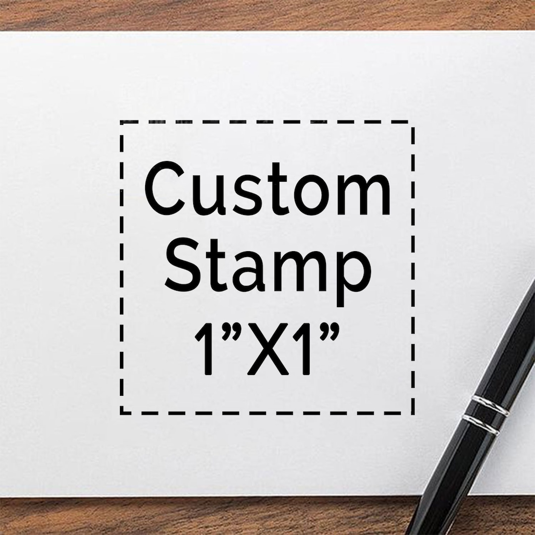 Personalized 1"x1" Custom Rubber Stamp - 4 Lines of Text - Self-inking ...
