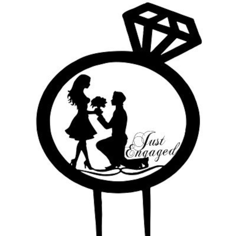 Just Engaged Cake Topper-1 Engagement Party | Etsy