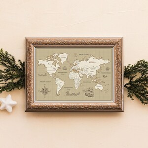 Vintage World Map Outline Digital Download | Map Clipart Cut File ...