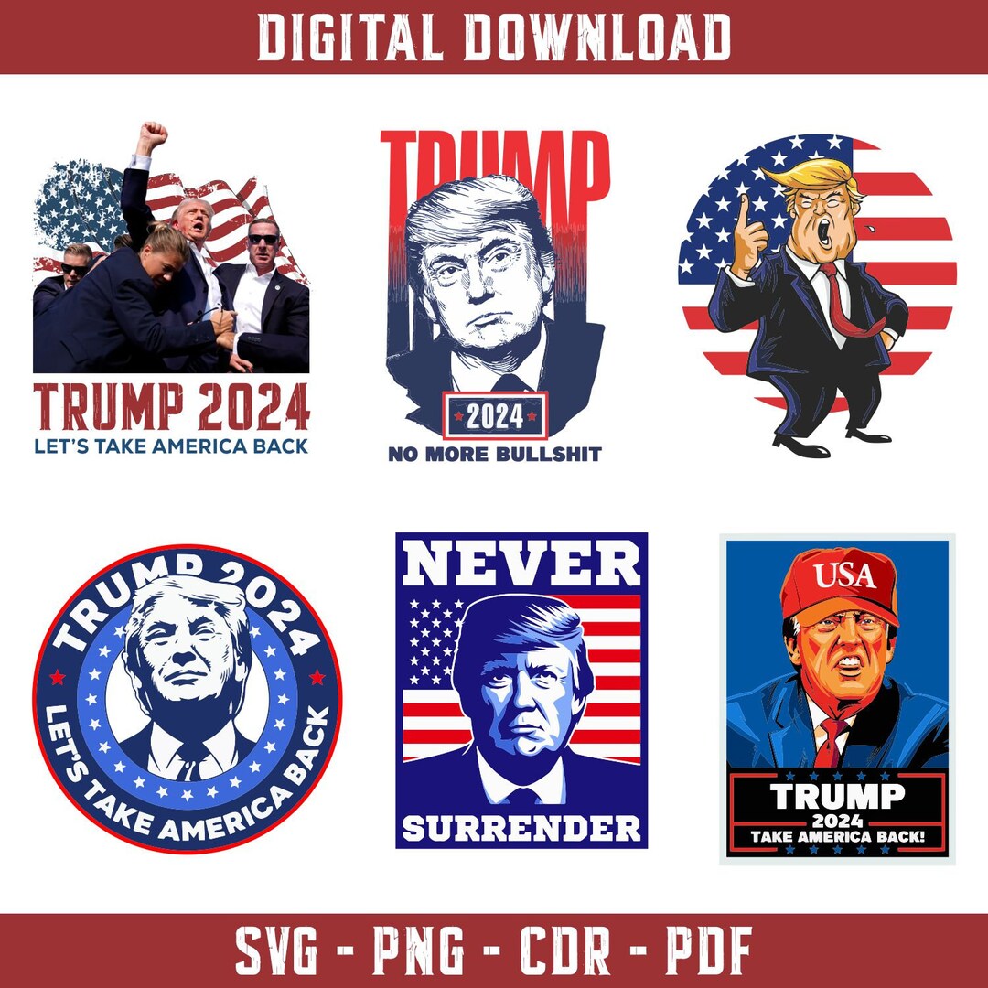 Donald Trump Slogans Bundles, Political Cut Files, Elections Silhouette ...