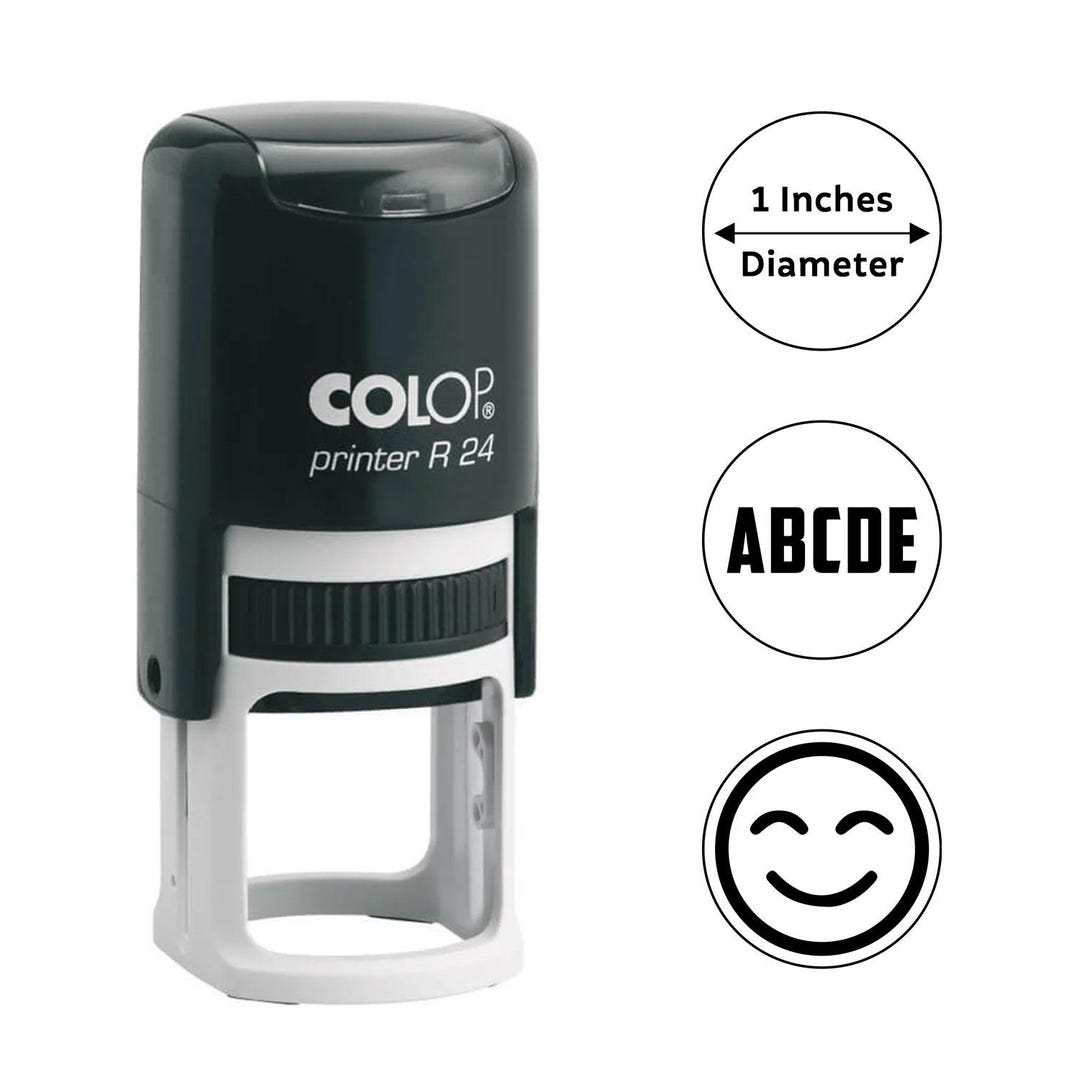 Customize With Initial or Smiley or Logo - Round Self Inking Stamp ...