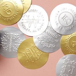 Gold Foil - NEW 2" Adhesive Backed Blank Gold Foil Embossing Seals ...